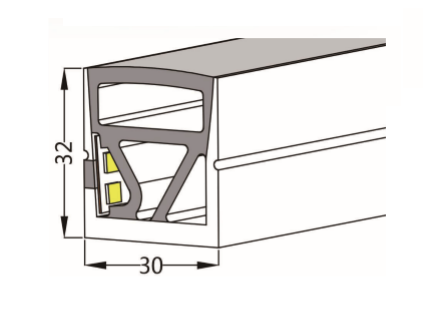 LED Neon Lights | Dimensions Diagram | 30x32mm